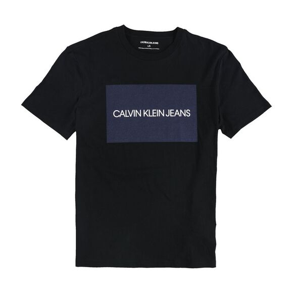 Calvin Klein | Shirts | Calvin Klein Mens Box Logo Graphic Tshirt Black ...